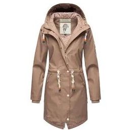 Regenjacke Navahoo "Tropical Stormoo" Gr. L (40), grau (taupe) Damen Jacken modischer Outdoor Regenmantel