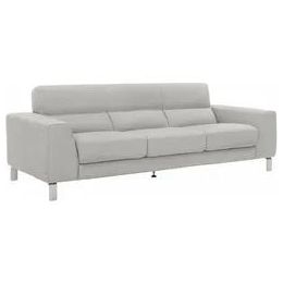 3-Sitzer Calia italia "Simon, toller Sitzkomfort, italienisches Designsofa" Sofas Gr. B/H/T: 232cm x 81cm x 94cm, Leder SORRENTO, braun (tortora) in zwei Lederqualitäten