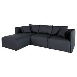 Ecksofa Andas "Nöre L-Form" Sofas Gr. B/H/T: 262cm x 74cm x 172cm, Webstoff, Inklusive 4 Zierkissen, Ottomane links, grau (anthrazit) Sofas 3 Teile, in vielen Bezugsqualitäten und Farben. S. auch "Nöre"