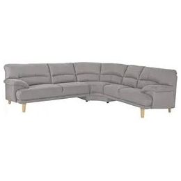 Polsterecke Trendmanufaktur "Cecilia, italienisches Designsprache, modern und komfortabel, L-Form" Sofas Gr. B/H/T: 280cm x 87cm x 240cm, Microfaser VINTAGE, langer Schenkel links, langer Schenkel links, silberfarben (silber) toller Sitzkomfort und bequeme Armlehnen