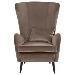 Guido Maria Kretschmer Home & Living Sessel GUIDO MARIA KRETSCHMER HOME & LIVING "Sallito, TV-Sessel, Ohrensessel mit" Gr. Samtoptik, mit Hocker, B/H/T: 76 cm x 109 cm x 85 cm, grau (taupe) Sessel mit Hocker Ohrensessel incl. Hocker, in 6 Bezugsqualitäten, BTH: 7685109 cm