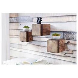 Wandregal Home Affaire "Holzpfeiler" Regale Gr. B/H/T: 14 cm x 14 cm x 20 cm, braun