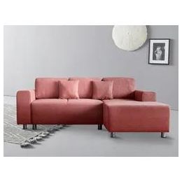 Guido Maria Kretschmer Home & Living Ecksofa GUIDO MARIA KRETSCHMER HOME & LIVING "Györ" Sofas Gr. B/H/T: 235cm x 88cm x 160cm, Struktur weich, Recamiere rechts, ohne Bettfunktion-ohne Bettkasten, orange (koralle) L-Form, wahlweise mit Bettfunktion und Bettkasten incl. 2 Zierkissen