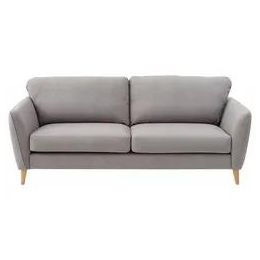 2-Sitzer Home Affaire "MARSEILLE Sofa 170 cm" Sofas Gr. B/H/T: 170cm x 88cm x 90cm, Filzoptik, grau (hellgrau) mit Massivholzbeinen aus Eiche, verschiedene Bezüge und Farbvarianten