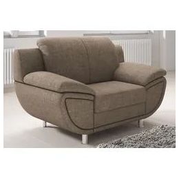 Sessel Trendmanufaktur "Rondo, Loungesessel" Gr. Struktur fein, Ohne Federkern, B/H/T: 121cm x 85cm x 94cm, braun (tan) Polstersessel XXL-Sessel Sessel wahlweise mit komfortablem Federkern, extra breiten Armlehnen