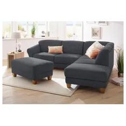 Ecksofa Home Affaire "Gotland L-Form", grau (dunkelgrau), B:257cm H:84cm T:212cm, Struktur (100% Polypropylen), Luxus-Microfaser ALTARA NUBUCK (100% Polyester), 90% Polyester/10% Polyamid Luxus-Microfaser (100% Polyester), Sofas, wahlweise mit Sitztiefenverstellung + Bettkasten