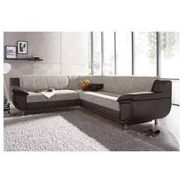 Ecksofa Trendmanufaktur "Rondo 3, L-Form" Sofas Gr. B/H/T: 267cm x 85cm x 247cm, Kunstleder SOFTLUX-Struktur, langer Schenkel rechts, Mit Federkern, mit Bettfunktion, braun (braun/sand/beige) wahlweise mit Federkern, Bettfunktion