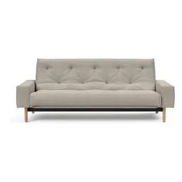 Schlafsofa INNOVATION LIVING TM "MIMER hochwertige Schlaffunktion, aktuelles Design und extra Komfort" Sofas Gr. T: 100 cm, Struktur grob KENYA, beige (kiesel 579 kenya) Taschenfederkernmatratze, Breite Liegefläche 140 cm