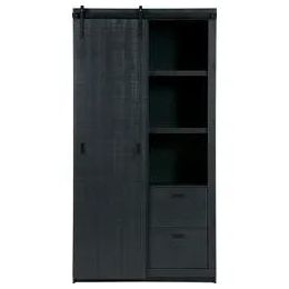 Schiebetürenschrank vtwonen "Slide", schwarz, B:122cm H:230cm T:37cm, Holzwerkstoff, Schränke, H 230 cm x B 120 cm x T 42 cm