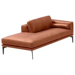 Ottomane Egoitaliano "Masu, Design trifft super Sitzkomfort, mit toller Detailverarbeitung" Sofas Gr. B/H/T: 182cm x 95cm x 97cm, Leder BULL, Armlehne rechts, rot (brick) Rückenkissen und Armteilrolle für mehr Komfort, mit Metallfüßen