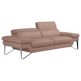 2,5-Sitzer Egoitaliano "Princess, Designsofa und super bequem, tolle Detailverarbeitung" Sofas Gr. B/H/T: 236 cm x 95 cm x 108 cm, Leder BULL, inkl. verstellbarer Kopfteile, rosa (millenium rose) inkl. verstellbarer Kopfteile