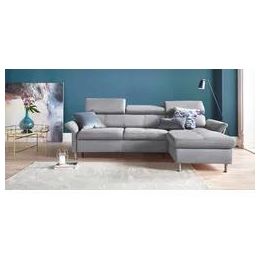 Ecksofa exxpo - SOFA FASHION "Maretto, bequem und komfortabel, L-Form" Sofas Gr. B/H/T: 257cm x 96cm x 167cm, Webstoff, Recamiere rechts, mit Bettfunktion-mit Bettkasten, beige inkl. Kopf- bzw. Rückenverstellung, wahlweise mit Bettfunktion