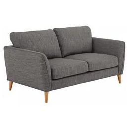 2-Sitzer Home Affaire "MARSEILLE Sofa 170 cm" Sofas Gr. B/H/T: 170cm x 88cm x 90cm, Struktur fein, grau (dunkelgrau) mit Massivholzbeinen aus Eiche, verschiedene Bezüge und Farbvarianten