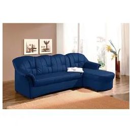 Ecksofa DOMO collection "Papenburg L-Form" Sofas Gr. B/H/T: 235 cm x 84 cm x 82 cm, Microfaser PRIMABELLE, Recamiere rechts, mit Bettfunktion, blau in großer Farbvielfalt, wahlweise mit Bettfunktion