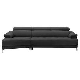 Ecksofa Egoitaliano "Soul, extravagantes Designsofa, Megasofa, super bequem, tolle Details" Sofas Gr. B/H/T: 246 cm x 99 cm x 140 cm, Leder BULL, Recamiere links, schwarz mit Trapez-Abschlußelement, inkl verstellbarer Kopfteile