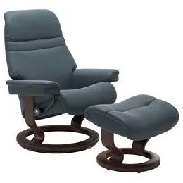 Relaxsessel stressless "Sunrise", blau (atlantic blau batick), B:79cm H:103cm T:73cm, Leder BATICK: BATICK ist ein leicht korrigiertes, durchgefärbtes und genarbtes Möbelleder, bei dem die meisten Unebenheiten und Spuren in der Regel entfernt wurden., Leder PALOMA: PALOMA ist ein durchgefärbtes Semianilin-Möbelleder mit natürlicher Narbung., ROHLEDER Stoff Q2 FARON: Ein fester zuverlässiger Bouclu