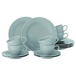 Kaffeeservice Seltmann Weiden "Geschirr-Set, Service Beat" Geschirr-Sets Gr. 18 tlg., blau (arktisblau) wunderschöne Farbglasur, Made in Germany, 18 Teile, für 6 Personen