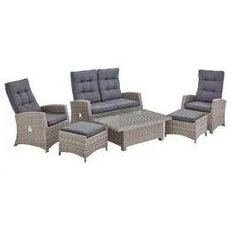 Gartenlounge-Set Konifera "Monaco" Sitzmöbel-Sets grau höhenverstellbarer Tisch 43,5 - 66,5 cm