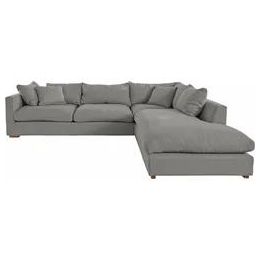 Guido Maria Kretschmer Home & Living Ecksofa GUIDO MARIA KRETSCHMER HOME & LIVING "Pantin, L-Form" Sofas Gr. B/H/T: 318cm x 80cm x 272cm, Struktur, Ottomane rechts, grau extra weich und kuschelig, Füllung mit Federn Daunen