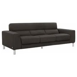 3-Sitzer Calia italia "Simon, toller Sitzkomfort, italienisches Designsofa" Sofas Gr. B/H/T: 232 cm x 81 cm x 94 cm, Leder SORRENTO, braun (dunkelbraun) in zwei Lederqualitäten