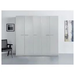 Drehtürenschrank Rauch "Kleiderschrank Schrank Garderobe TOPSELLER OTELI inkl. Inneneinteilung" Schränke Gr. B/H/T: 226cm x 210cm x 54cm, Ohne Spiegel, grau (seidengrau) mit 3 Innenschubladen extra Böden optional Spiegel MADE IN GERMANY