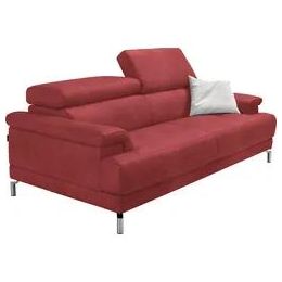 2,5-Sitzer Egoitaliano "Soul, Design und Sitzkomfort auf hohem Niveau, tolle Details" Sofas Gr. B/H/T: 200cm x 76cm x 106cm, Luxus-Microfaser Lederoptik, mit Kopfteilverstellung, rot (marsala) inkl. Kopfteilverstellung für noch mehr Komfort, Designfuß