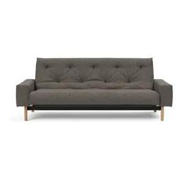 Schlafsofa INNOVATION LIVING TM "MIMER hochwertige Schlaffunktion, aktuelles Design und extra Komfort" Sofas Gr. T: 100cm, Webstoff fein FLASHTEX, grau (dunkelgrau 216, flashtex) Taschenfederkernmatratze, Breite Liegefläche 140 cm