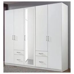 Kleiderschrank wimex "Freiburg" Schränke Gr. B/H/T: 225cm x 210cm x 58cm, 5 St., weiß (weiß uni) Kleiderschrank Drehtürenschrank Schränke