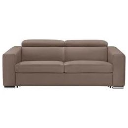 Schlafsofa Egoitaliano "Cabiria, Design und super Sitz- und Liegekomfort", braun (mud), B:226cm H:97cm T:103cm, Luxus-Micofaser Lederoptik (100% Polyester) ist ein neues technisches Gewebe mit einem visuellen und taktilen Aspekt, der dem Nubuk sehr nahe kommt, mit innovativen Eigenschaften. Seine außerordentliche Weichheit kommt von einem exklusiven Produktionsprozess, der Unreinheiten und Unregel