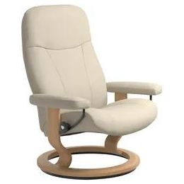 Relaxsessel stressless "Garda", beige (cream batick), B:85cm H:100cm T:77cm, Sessel, mit Classic Base, Größe L, Gestell Eichefarben