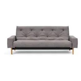 Schlafsofa INNOVATION LIVING TM "MIMER hochwertige Schlaffunktion, aktuelles Design und extra Komfort" Sofas Gr. T: 100cm, Webstoff fein FLASHTEX, grau (light grey 217, flashtex) Taschenfederkernmatratze, Breite Liegefläche 140 cm