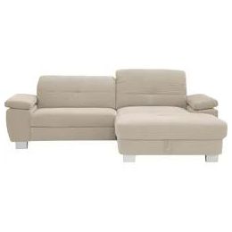 Ecksofa Alina "Becca" Sofas Gr. B/H/T: 268cm x 97cm x 184cm, Struktur TTA, Recamiere rechts, mit Bettfunktion-mit Bettkasten, beige (beige tta 2) inkl. Kopfteilverstellung, wahlweise mit Bettfunktion und Bettkasten