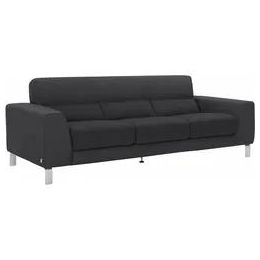 3-Sitzer Calia italia "Simon, toller Sitzkomfort, italienisches Designsofa" Sofas Gr. B/H/T: 232cm x 81cm x 94cm, Leder BULL, schwarz in zwei Lederqualitäten