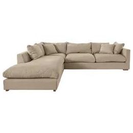 Guido Maria Kretschmer Home & Living Ecksofa GUIDO MARIA KRETSCHMER HOME & LIVING "Pantin, L-Form" Sofas Gr. B/H/T: 318cm x 80cm x 272cm, Struktur, Ottomane links, beige (ecru) extra weich und kuschelig, Füllung mit Federn Daunen