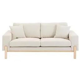 2-Sitzer OTTO products "Hanne, mit abnehmbaren Bezügen" Sofas Gr. B/H/T: 197cm x 86cm x 88cm, Baumwoll-/Leinenmix, beige verschiedene Bezugsqualitäten: Baumwolle, recyceltes Polyester