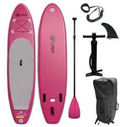 SUP-Board EXPLORER "EXPLORER 320" Wassersportboards Gr. 320 x 76 x 15cm 320 cm, pink (pink, grau)