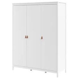 Kleiderschrank Home Affaire "Madrid, Drehtürenschrank, Aufbewahrung Kasten Schrank Stauraum", weiß, B:149,8cm H:199cm T:58,4cm, Spanplatte, Schränke, 3türiger Schrank mit 5 Einlegeböden und Kleiderstange, Breite 150 cm