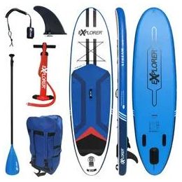 SUP-Board EXPLORER "Stream 10.2", bunt (blau, weiß, rot), Wassersportboards, 310x85x15cm 310cm, Kunststoff