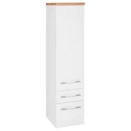 Midischrank Welltime "Davos" Schränke Gr. B/H/T: 30 cm x 130 cm x 35 cm, weiß (weiß, weiß, matt) Bad-Midischrank mit 2 Schubladen