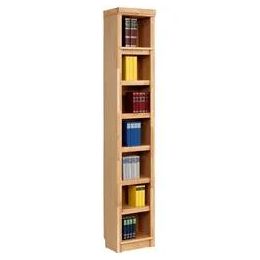 Bücherregal Home Affaire "Soeren" Regale Gr. H: 220 cm, 7 St., braun (eiche) aus massiver Kiefer, in 2 Höhen, Tiefe 29 cm, mit viel Stauraum