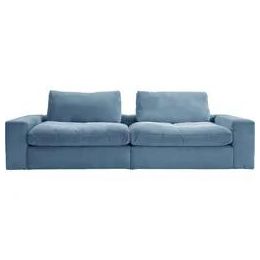 Big-Sofa Alina "Sandy" Sofas Gr. B/T: 256cm x 98cm, Cord, blau (azurblau gct 46) mit losen Sitz und Rückenkissen, in modernem Cordstoff