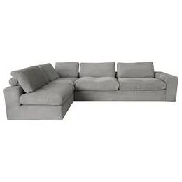 Ecksofa Alina "Sandy" Sofas Gr. B/T: 276cm x 226cm, Cord, Armlehne rechts, grau (platingrau gct 49) mit losen Sitz und Rückenkissen, in modernem Cordstoff