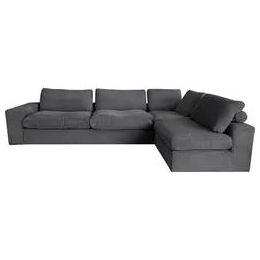 Ecksofa Alina "Sandy" Sofas Gr. B/T: 276cm x 226cm, Cord, Armlehne links, grau (dunkelgrau gct 79) mit losen Sitz und Rückenkissen, in modernem Cordstoff