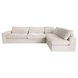 Ecksofa Alina "Sandy" Sofas Gr. B/T: 276cm x 226cm, Cord, Armlehne links, beige (creme gct 11) mit losen Sitz und Rückenkissen, in modernem Cordstoff