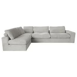 Ecksofa Alina "Sandy" Sofas Gr. B/T: 276cm x 226cm, Cord, Armlehne rechts, grau (hellgrau gct 9) mit losen Sitz und Rückenkissen, in modernem Cordstoff