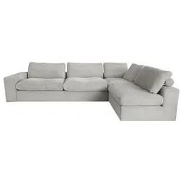 Ecksofa Alina "Sandy" Sofas Gr. B/T: 276cm x 226cm, Cord, Armlehne links, grau (hellgrau gct 9) mit losen Sitz und Rückenkissen, in modernem Cordstoff