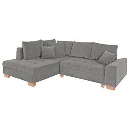 Ecksofa Inosign "Nikita II, L-Form" Sofas Gr. B/H/T: 240cm x 86cm x 186cm, Aqua Clean Pascha, Ottomane links, Mit Kaltschaum-ohne Funktion, grau (melange) mit Kaltschaumpolsterung, wahlweise Bett und Bettkasten