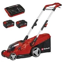 Akku-Rasenmäher Einhell "Einhell Power X-Change RASARRO 36/40" Rasenmäher rot mit 2x Akku 18V4,0Ah und Ladegerät