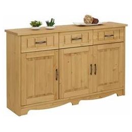 Sideboard Home Affaire "Trinidad" Sideboards Gr. B/H/T: 148cm x 89cm x 37cm, beige (natur/geölt) Kommode, Breite 148 cm