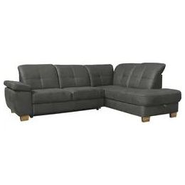 Ecksofa Alina "Karima" Sofas Gr. B/H/T: 260cm x 98cm x 219cm, Microfaser GDU, Ottomane rechts, ohne Bettfunktion, Stauraum, grau (quarzgrau gdu 19) inkl. Rückenlehnenverstellung, wahlweise mit Bettfunktion und Stauraum